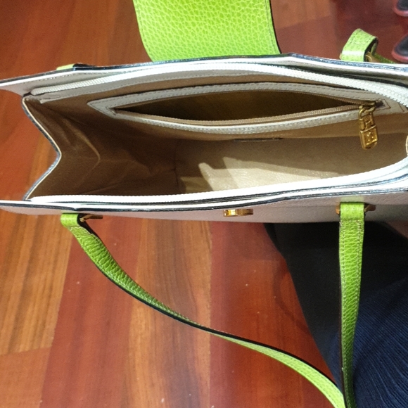a. testoni | Bags | Vintage Atestoni Whitegreen Shoulder Bag Leather ...